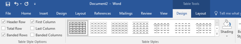Tables in your dissertation
