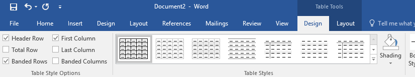 Tables in your dissertation