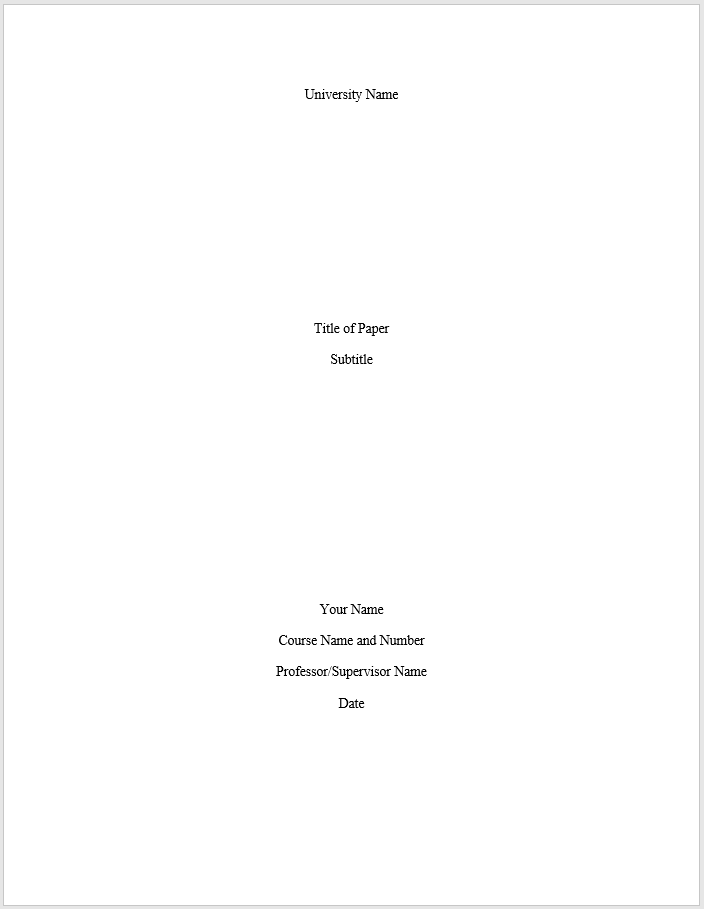 How To Make A Cover Page Mla Google Docs